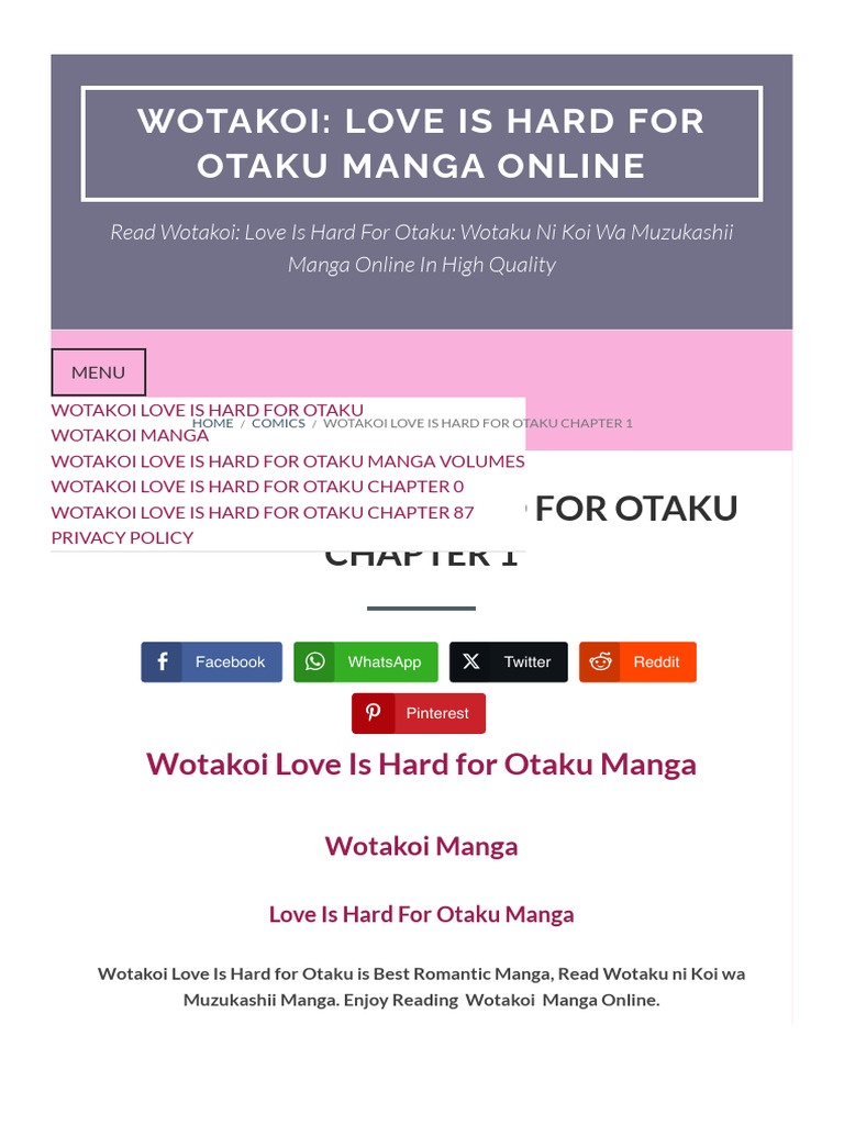 Wotakoi Love Is Hard For Otaku Chapter 1 - Wotakoi - Love Is Hard For Otaku Manga Online | PDF ...