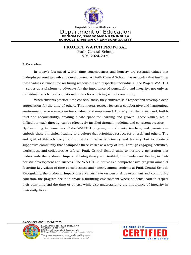 Project Watch Proposal Maam Demco | PDF | Community | Disciplines