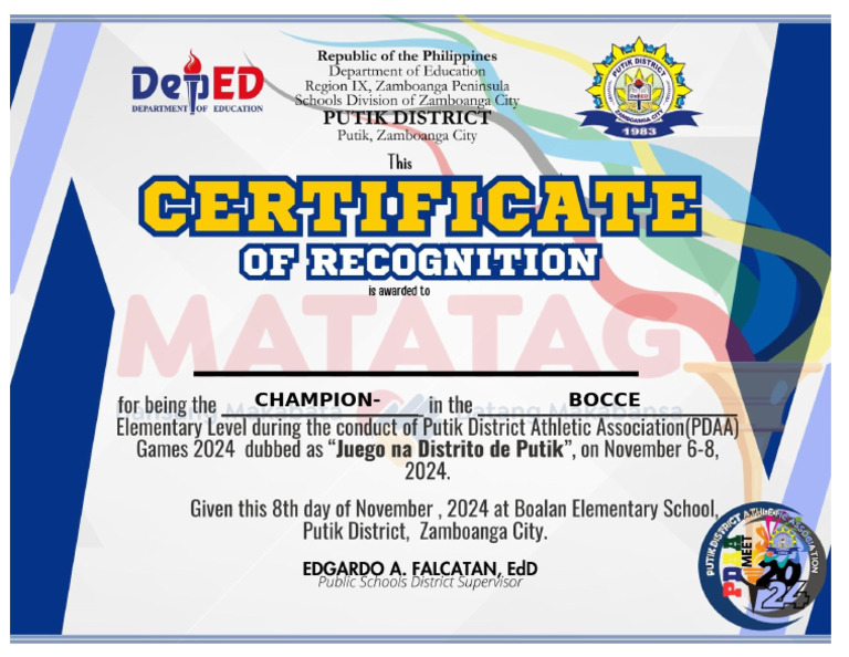 Champion Putik District | PDF