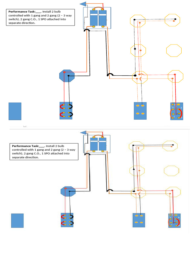 2 Bulb Control with 1 & 2 Gang Switches | PDF