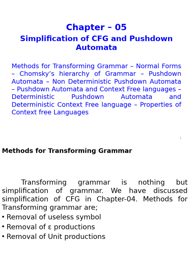 Chapter 05 - Pushdown Automata | PDF | Formal Methods | Metalogic