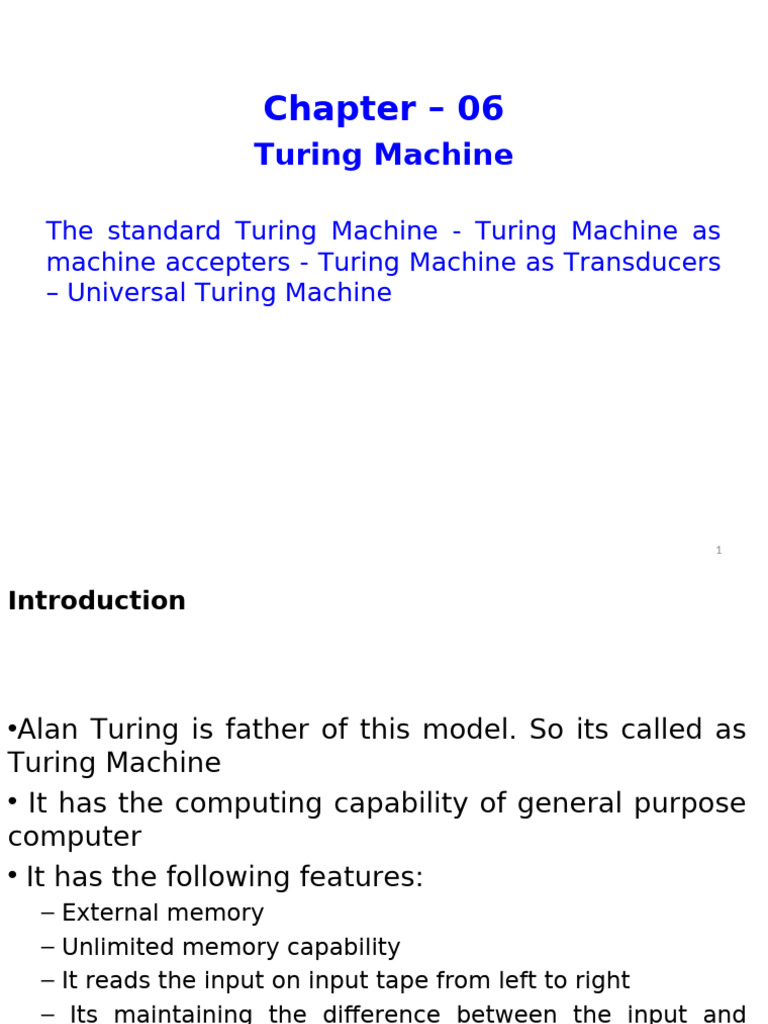 Chapter 06 - Turing Machine | PDF | Computer Engineering | Formal Methods