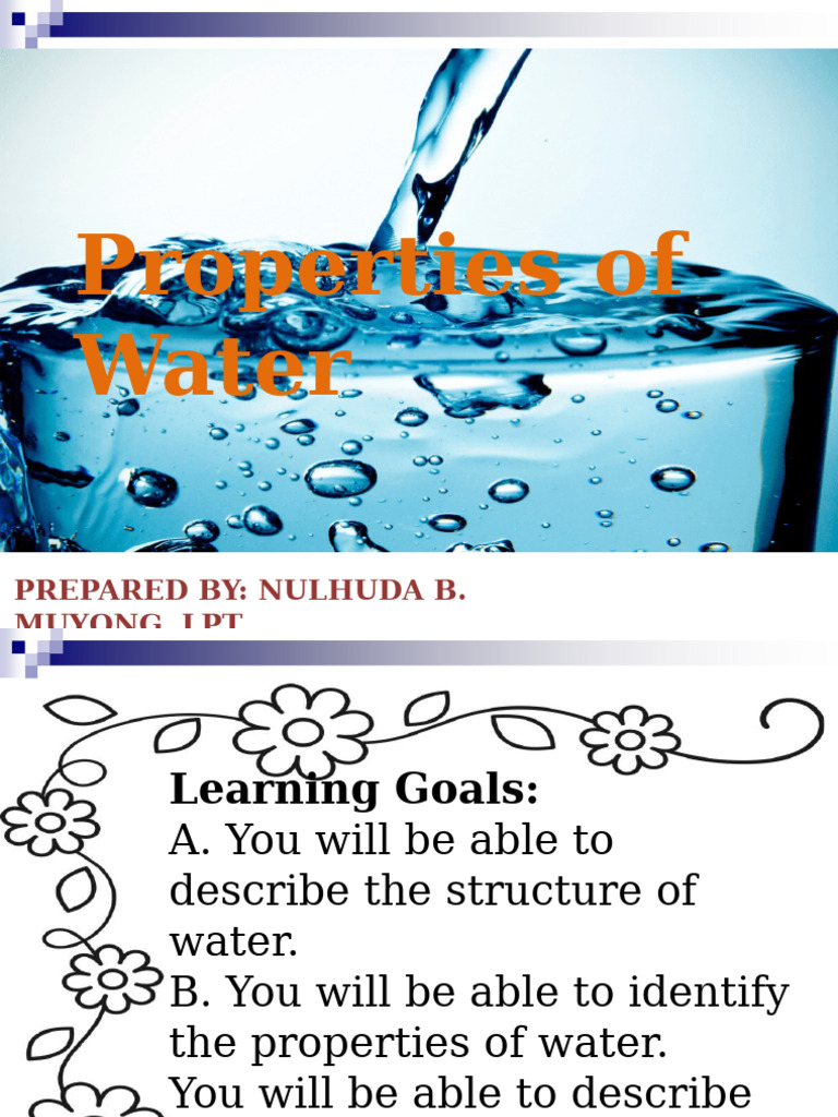 Essential Properties of Water Explained | PDF | Properties Of Water | Water