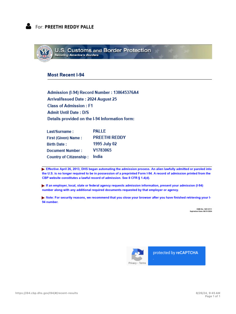 I94 - Official Website | PDF