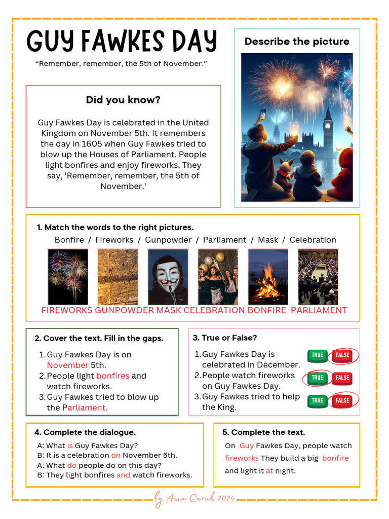 Guy Fawkes Day A1A2 TV | PDF | Guy Fawkes