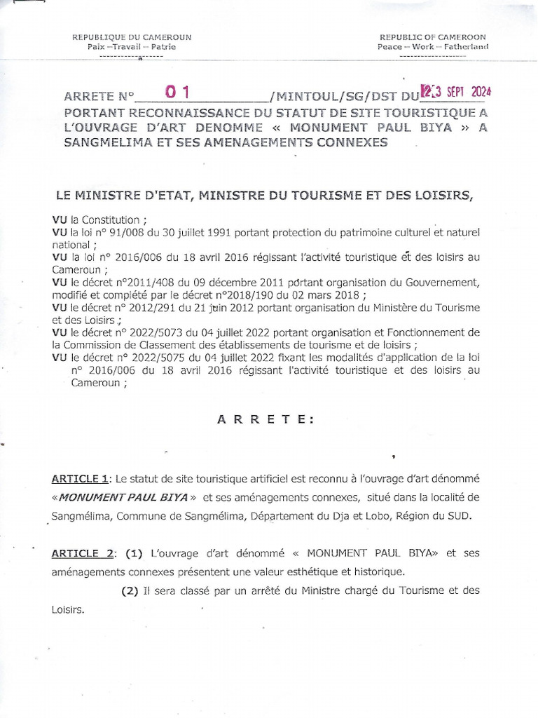 Arrete N°1 Mintoul | PDF