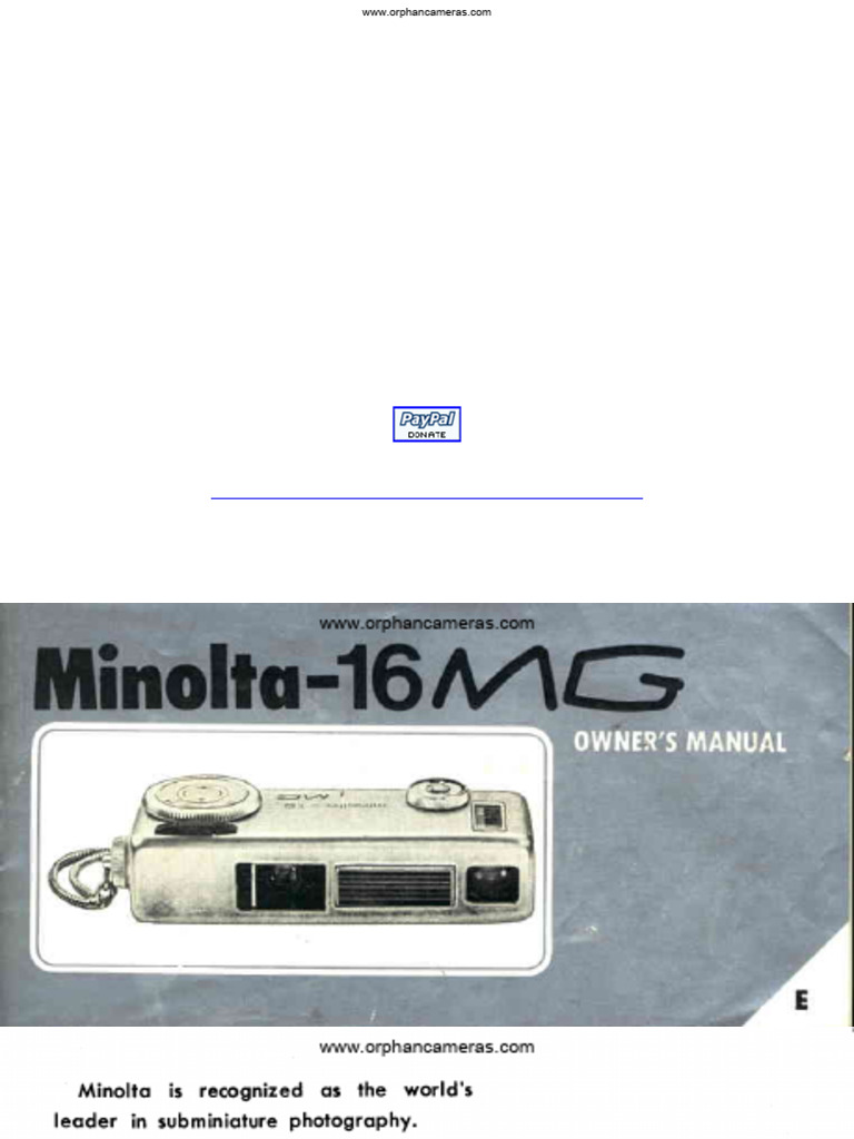 minolta_16_mg | PDF | Photography Equipment | Imaging
