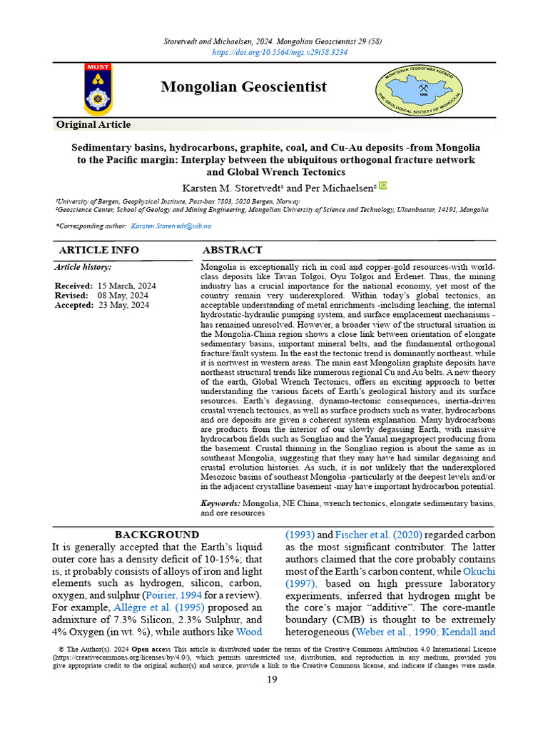 Storetvedt Michaelsen June 8 2024 | PDF | Sedimentary Basin | Plate Tectonics