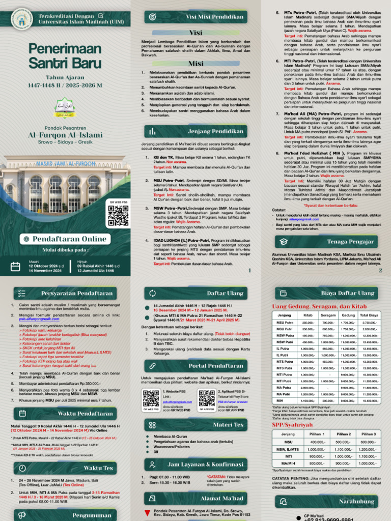 Brosur PSB Al Furqon 2024 | PDF