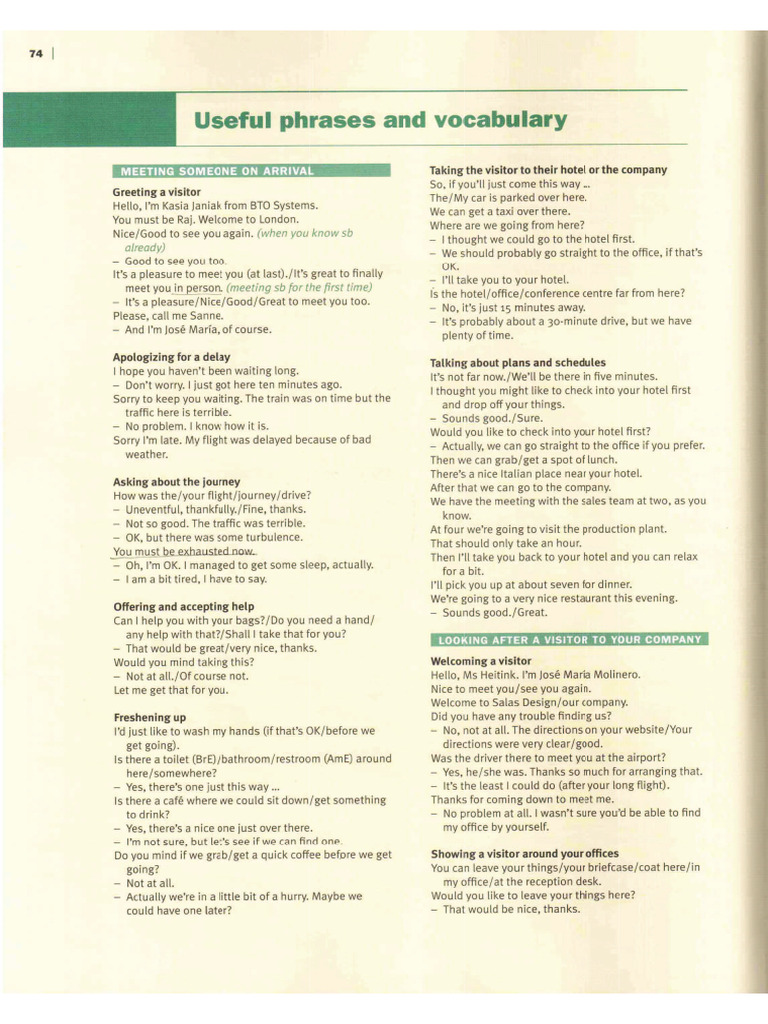 Useful Phrases and Vocabulary - English - For - Socializing | PDF