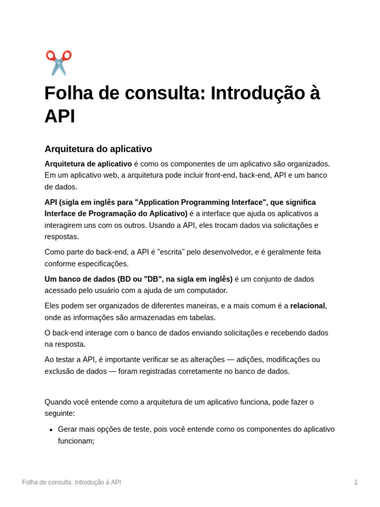 Folha de Consulta Introduo API | PDF | Json | Informática