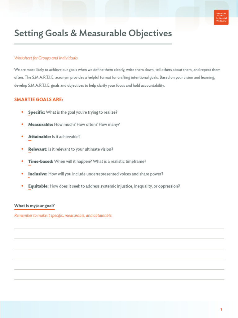 Setting Goals Measurable Objectives - v2 | PDF