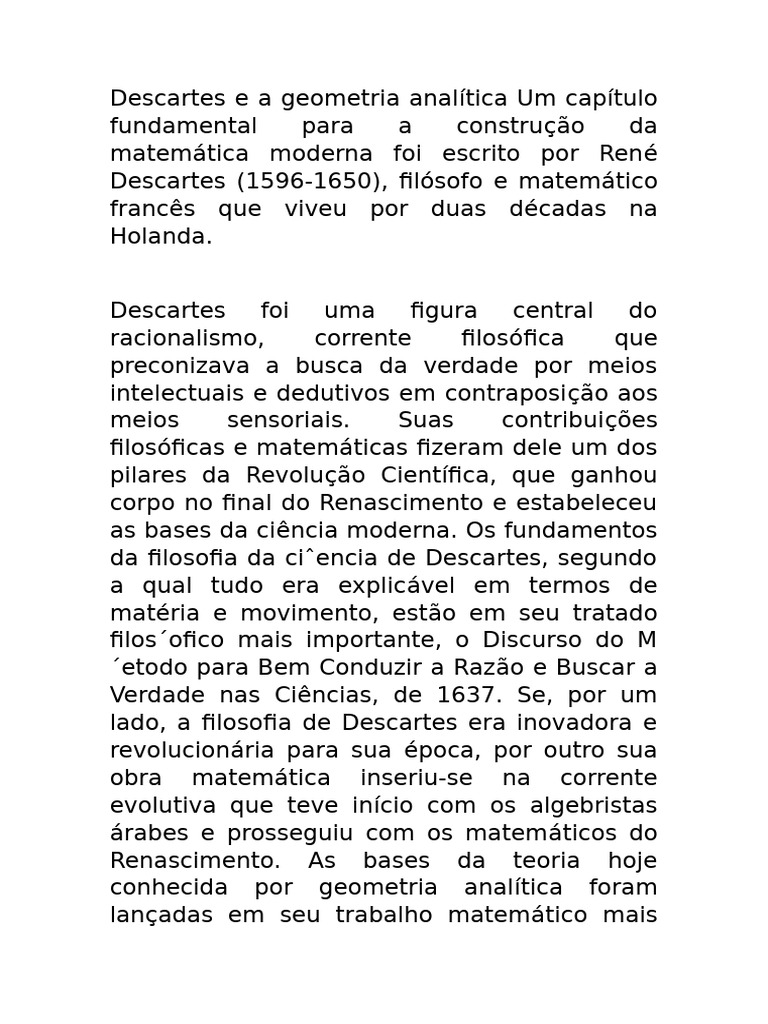 Contribuições de Descartes à Geometria | PDF | Geometria | Matemática
