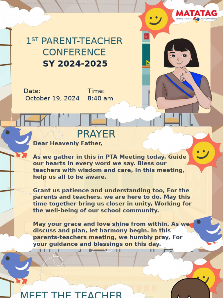 First Parent-Teacher Conference Agenda | PDF | Teachers | Behavior ...