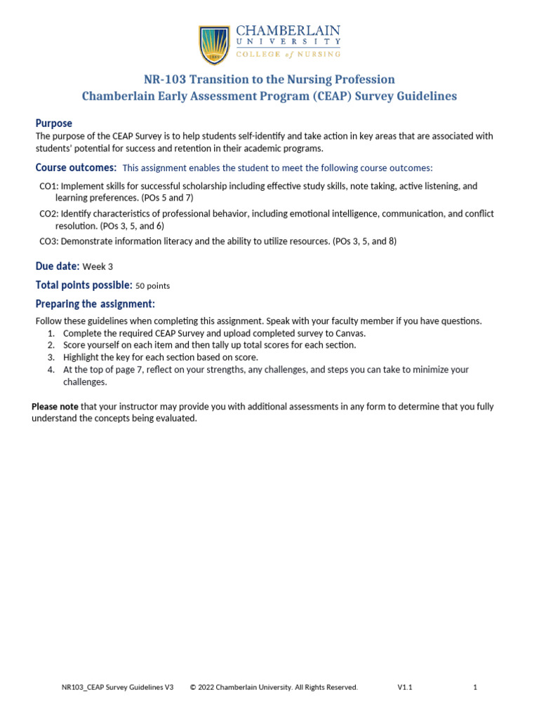 NR103 CEAP AssignmentGuidelines V3 MAY22 | PDF | Information Literacy ...