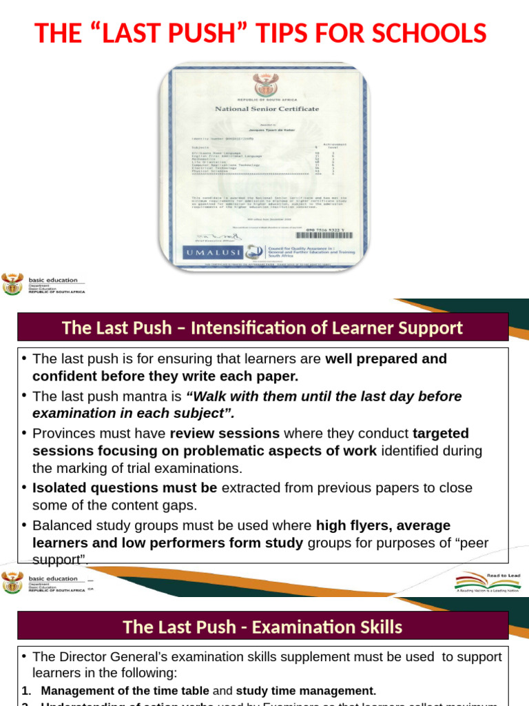 The Last Push Tips For Provinces | PDF | No Child Left Behind Act ...