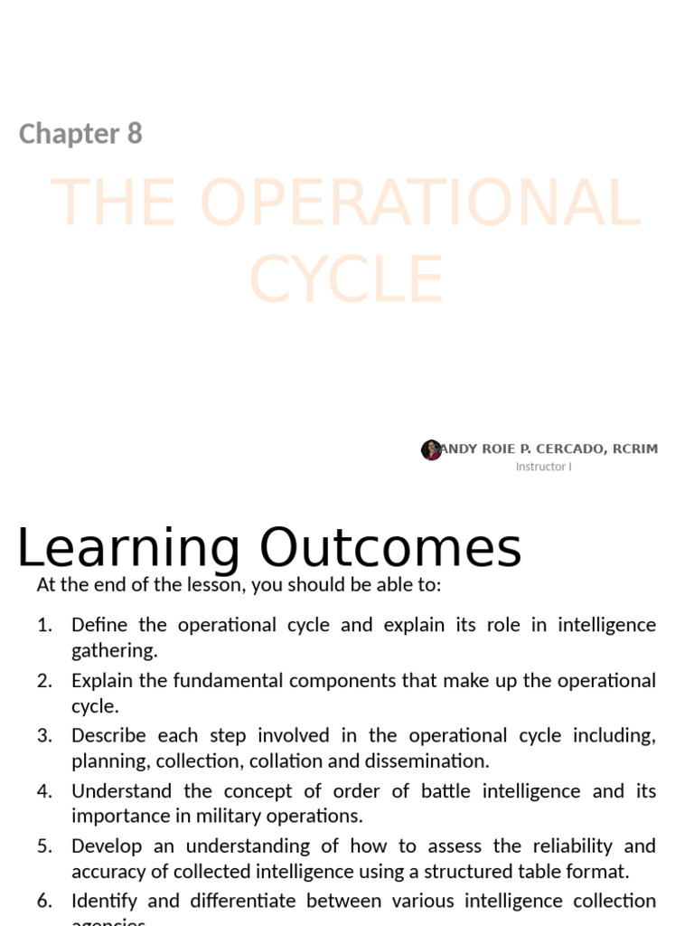 CHAPTER 8 - The Operational Cycle | PDF | Signals Intelligence ...