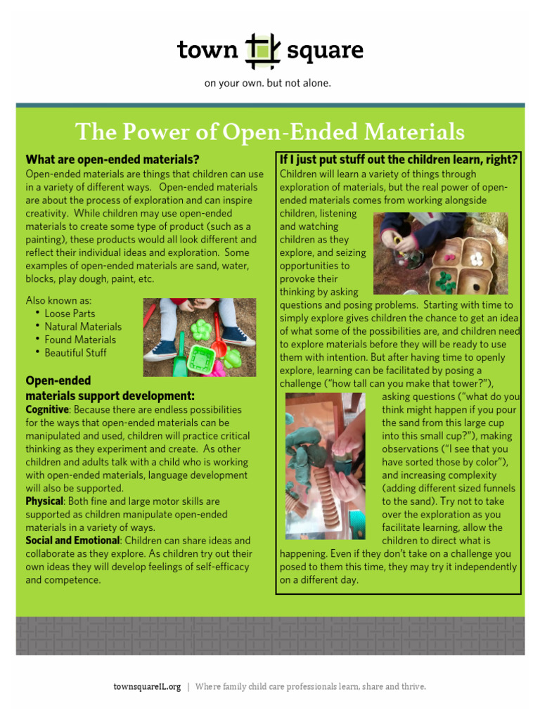 TS RtoP The Power of Open Ended Materials 1 | PDF | Learning | Psychology