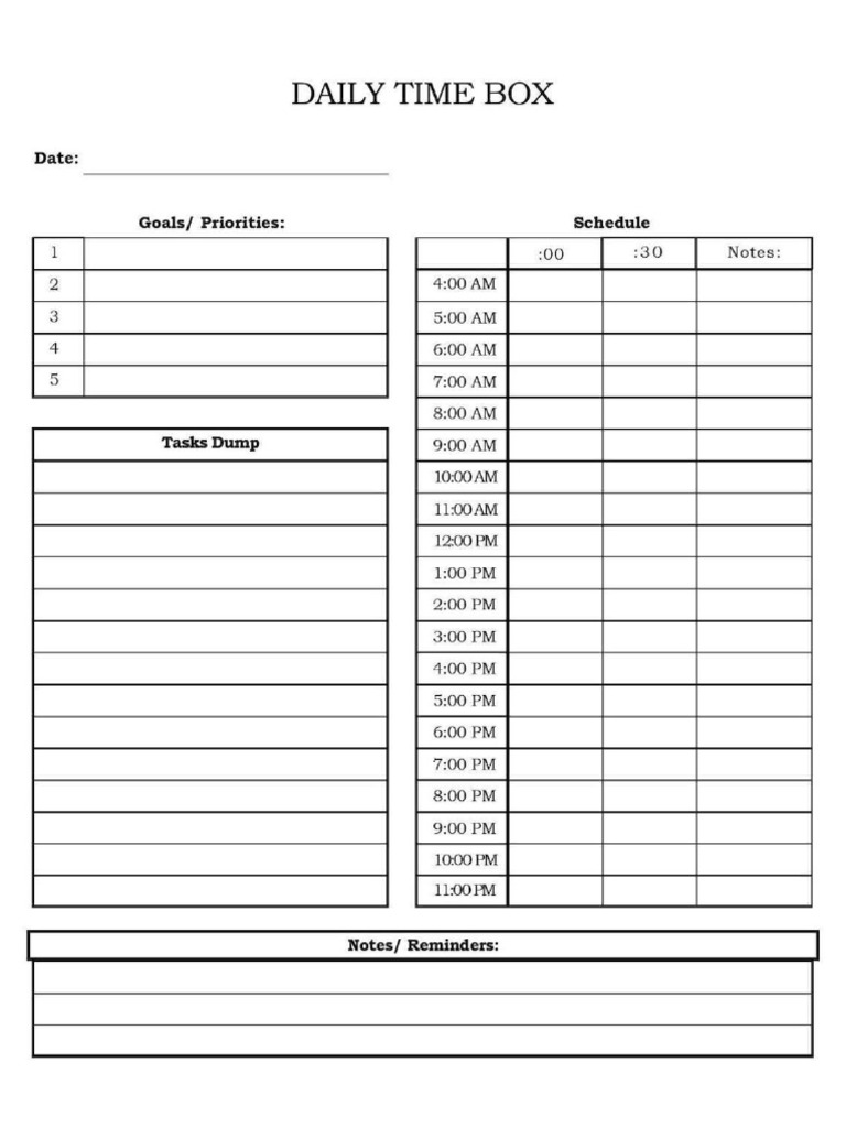 TimeBox Template | PDF