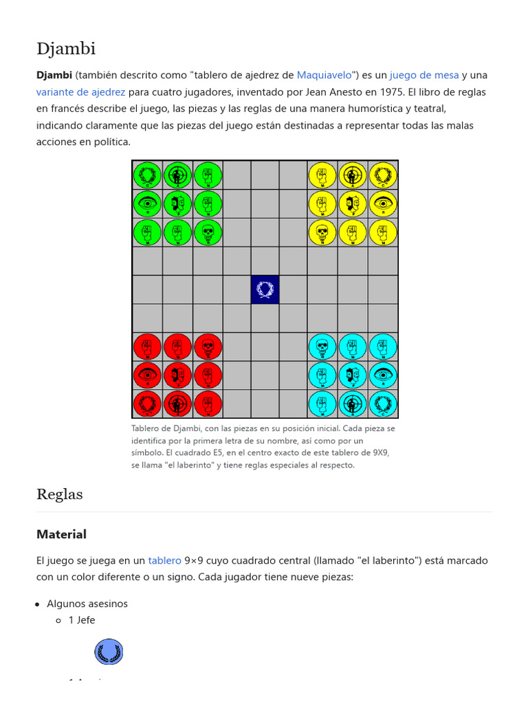 Djambi - Wikipedia, La Enciclopedia Libre | PDF | Juegos tradicionales ...