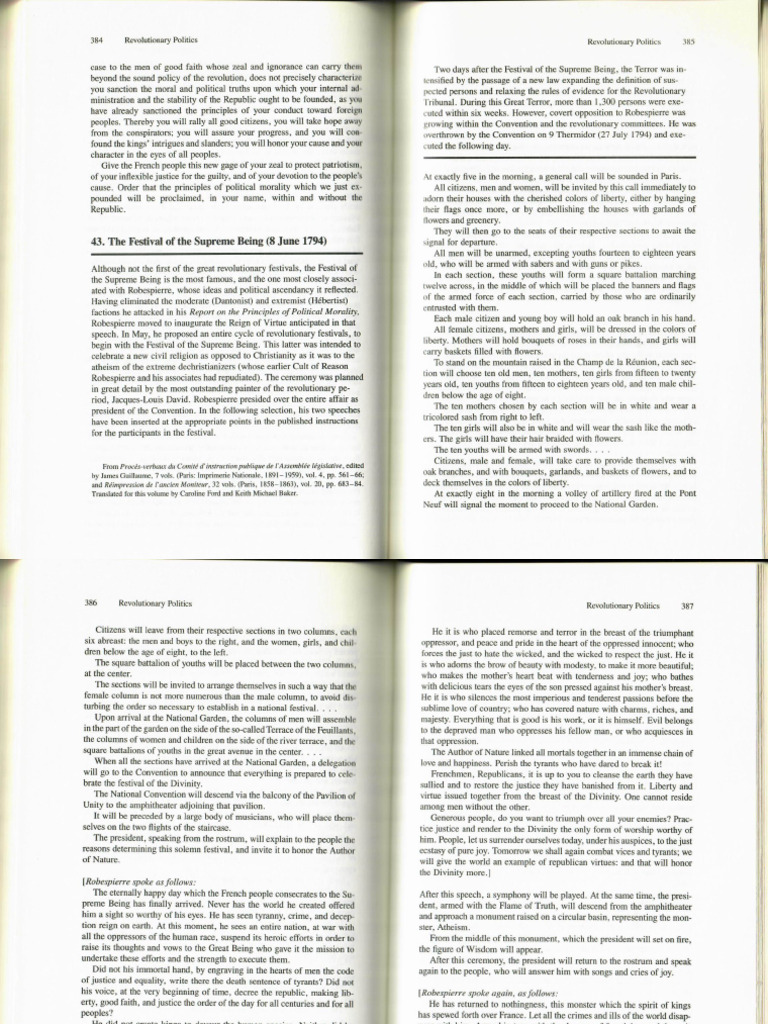 Festival of Supreme Being | PDF