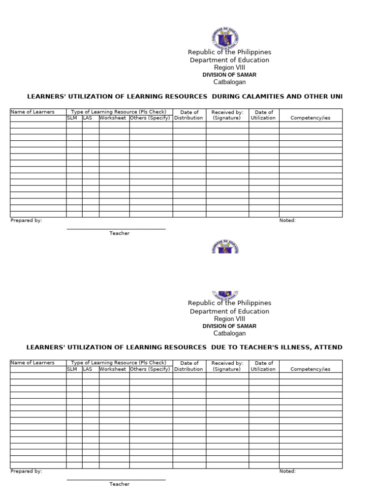 Utilization of LRs Template | PDF