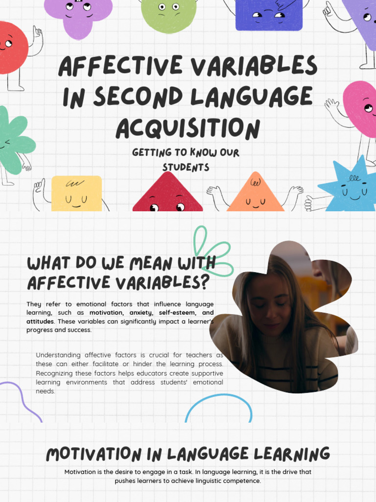 Affective Variables in Second Language Acquisition | PDF | Motivational ...