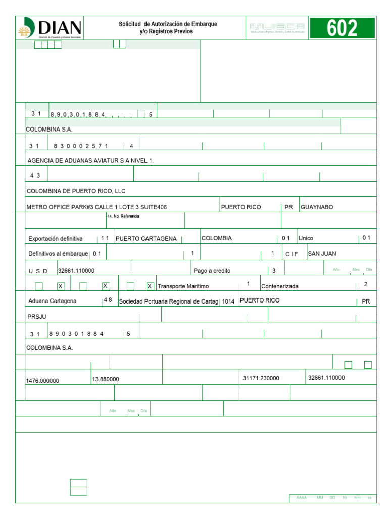 Solicitud de Embarque | PDF | Moneda | Transporte de mercancías