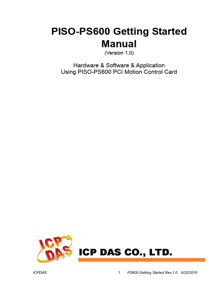 PISO-PS600 Getting Started V1.0Eng | PDF | Electrical Connector | Servomechanism