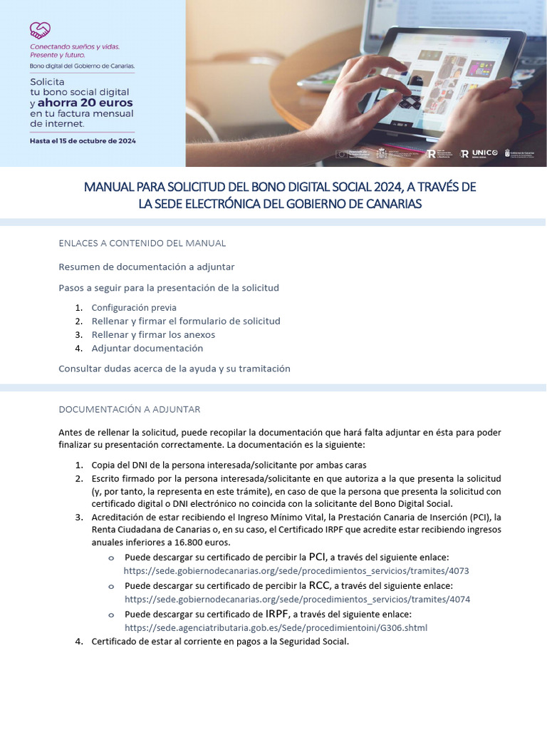 2024BDS Aciisi Manual para Solicitud | PDF | Documento de identidad | Islas Canarias