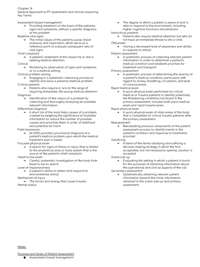 Chapter 14 General Approach To PT Assessment and Clinical Reasoning ...