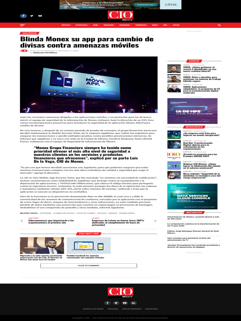 Blinda Monex Su App para Cambio de Divisas Contra Amenazas Móviles | PDF | Computación en la ...