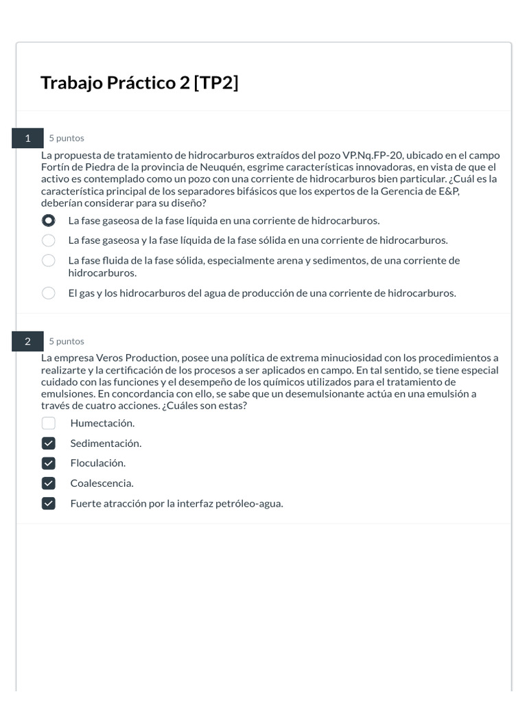 Trabajo Práctico 2 (TP2) | PDF | Petróleo | Agua