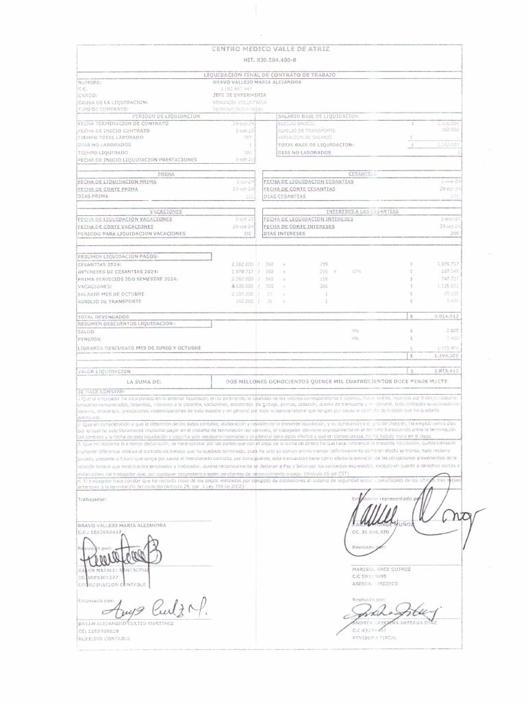 Documentos Retiro Maria Alejandra Bravo | PDF