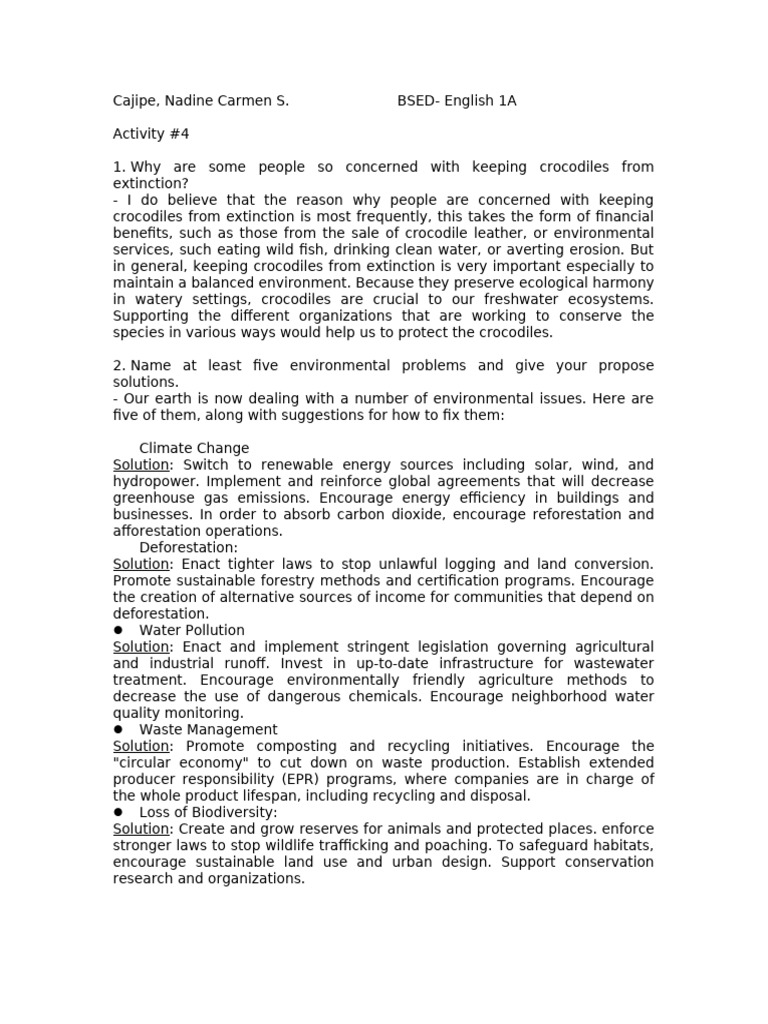 ACTIVITY 4 | PDF | Water Pollution | Deforestation