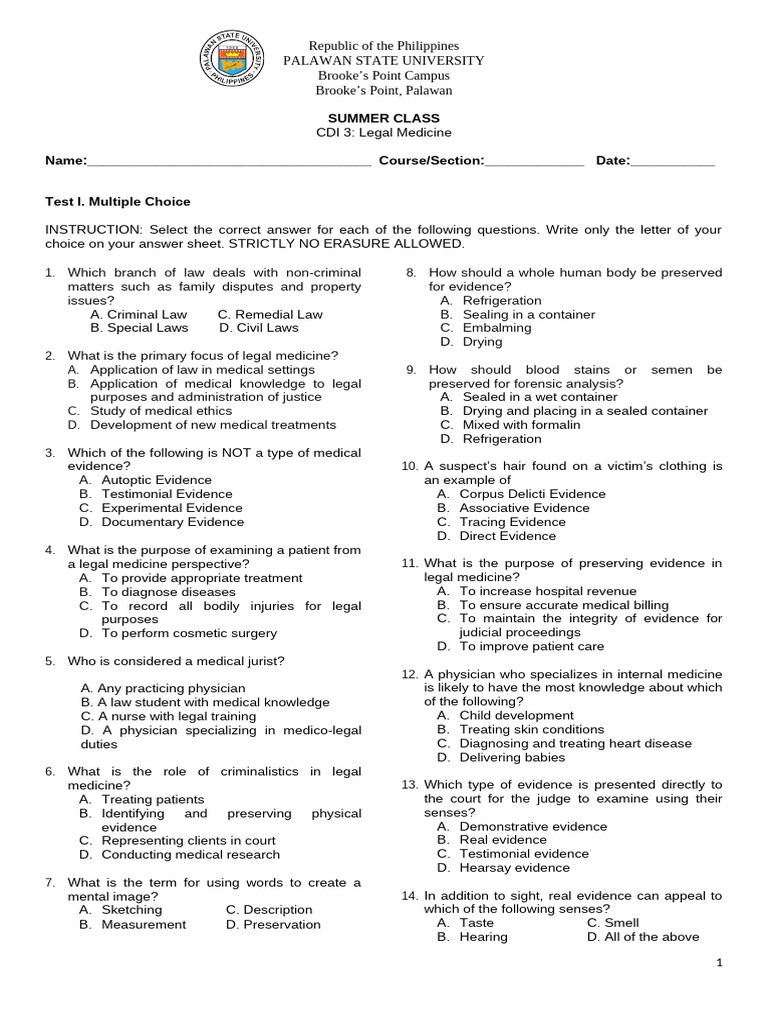 CDI 3- Midterm Exam | PDF | Medicine
