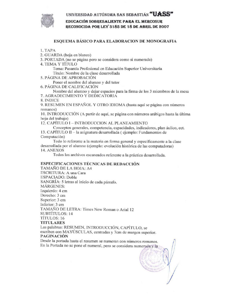 Esquema Basico para Monografia Didactica | PDF