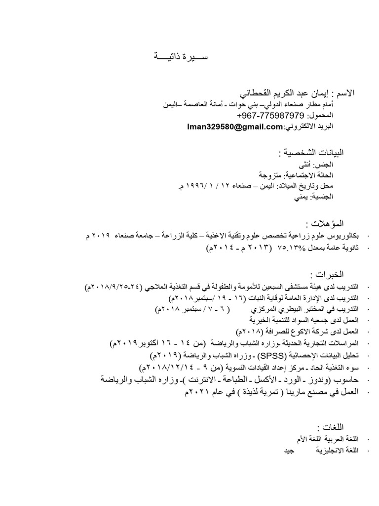 CV - Iman 2022 | PDF