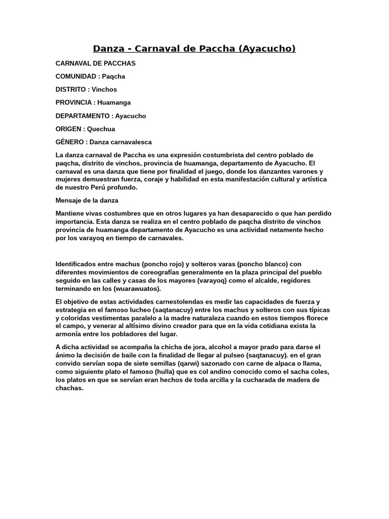 Reseña Paccha | PDF