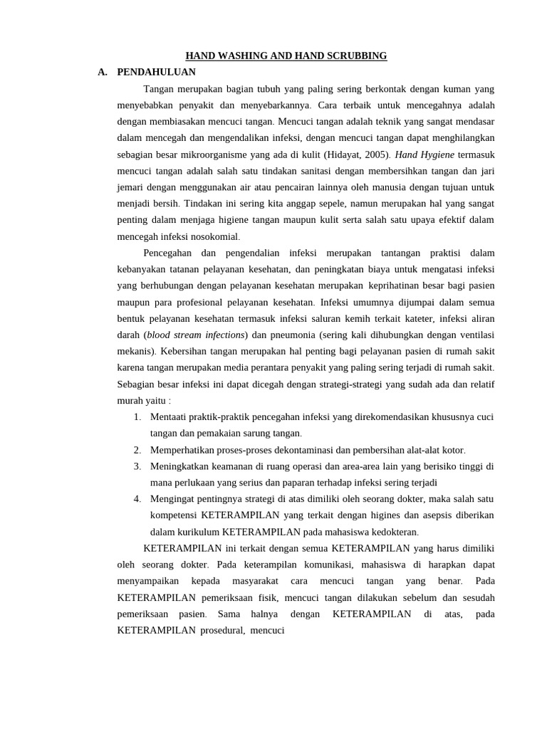Hand Washing and Hand Scrubbing | PDF | Kesehatan Holistik
