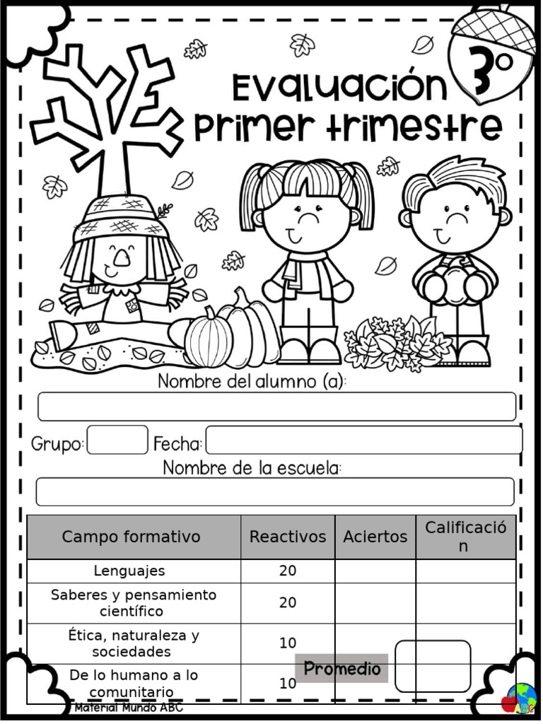 Examen Diagnóstico Tercer Grado Primaria | PDF | Narración