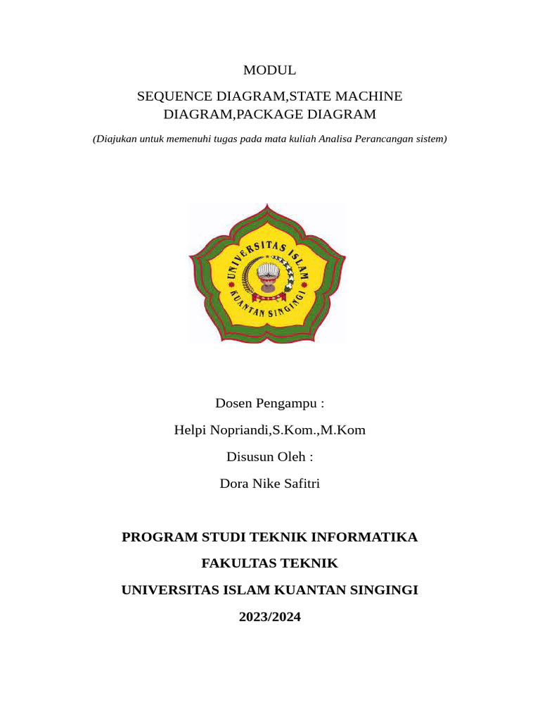 Diagram UML: Sequence, State, Package | PDF | Komputer | Teknologi ...