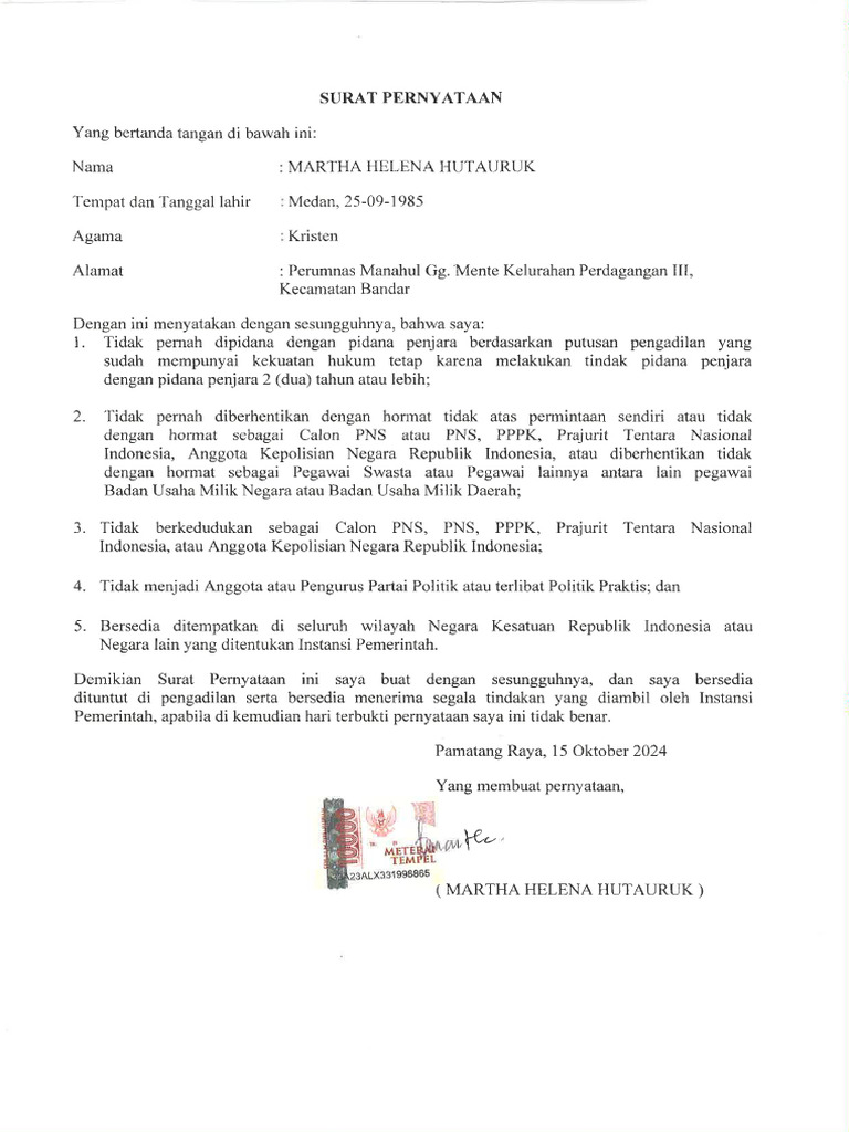 Pernyataan Martha | PDF