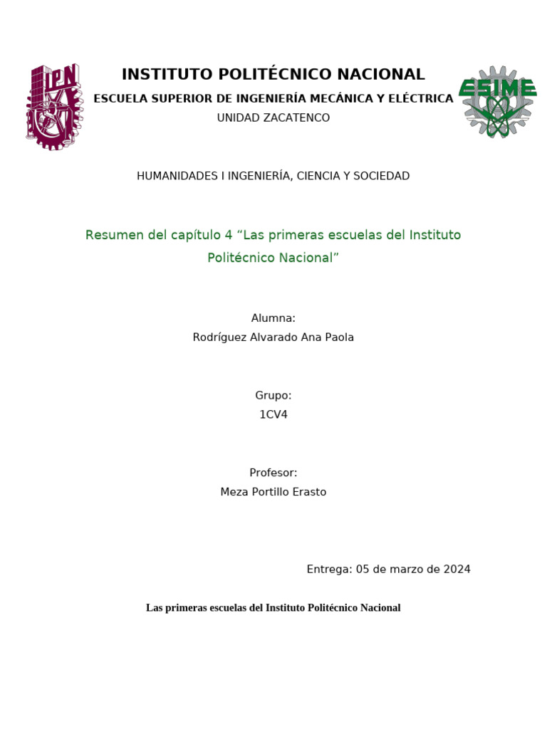 Primeras Escuelas del IPN: Historia y Desarrollo | PDF