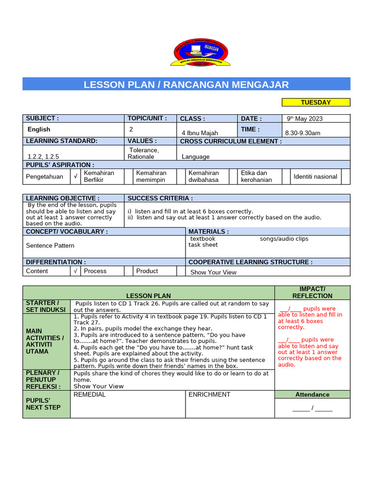 Week 7 | PDF | Phonics | Lesson Plan