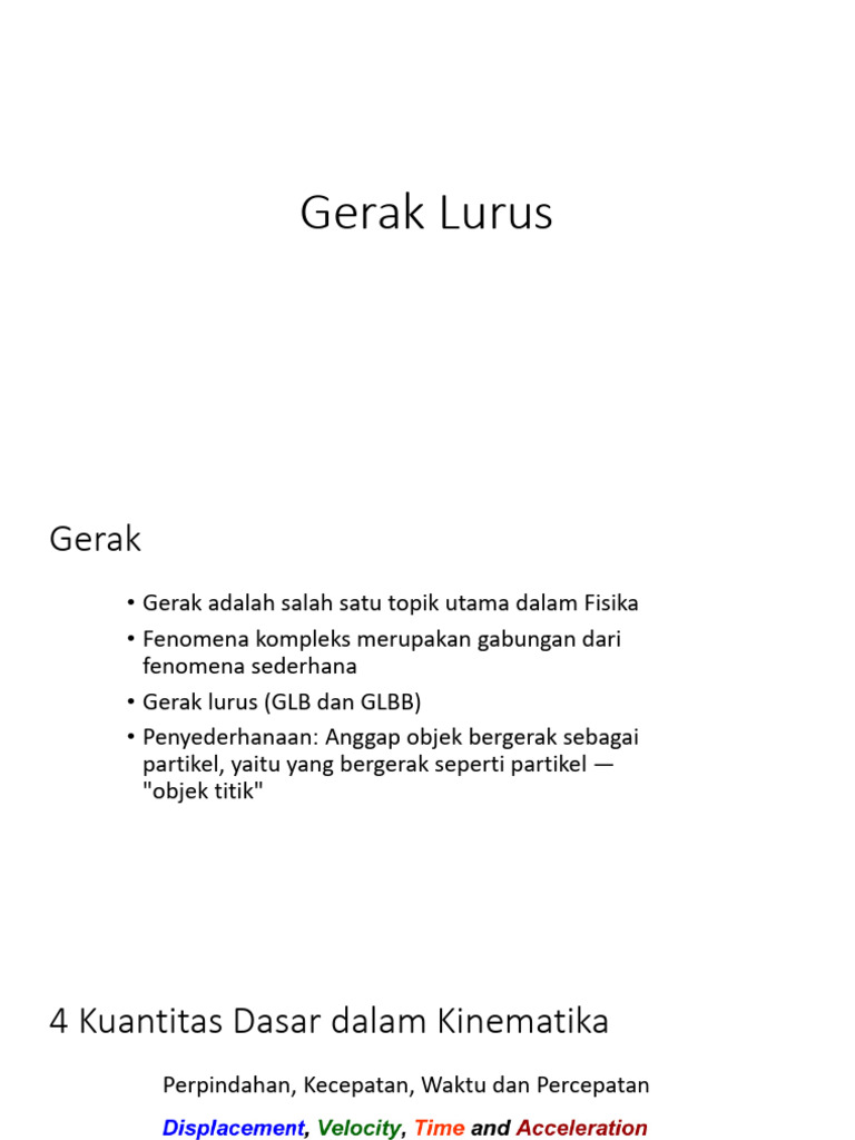 Gerak Lurus | PDF