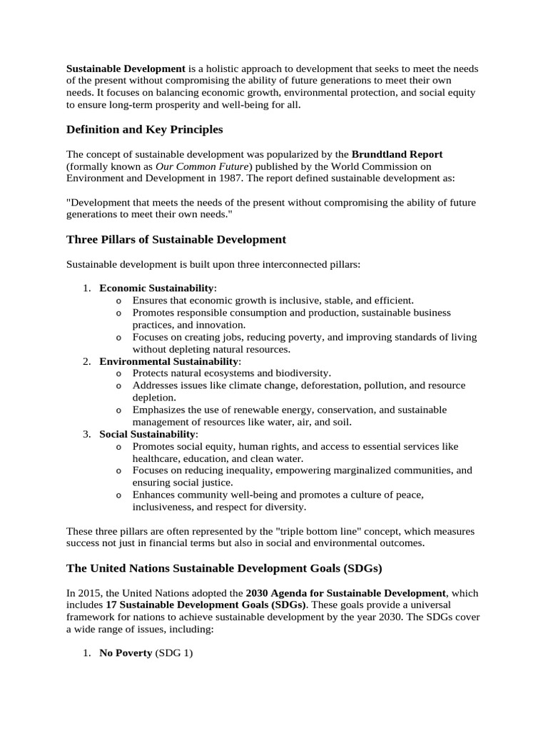 Sustainable Development | PDF | Sustainability | Sustainable Development