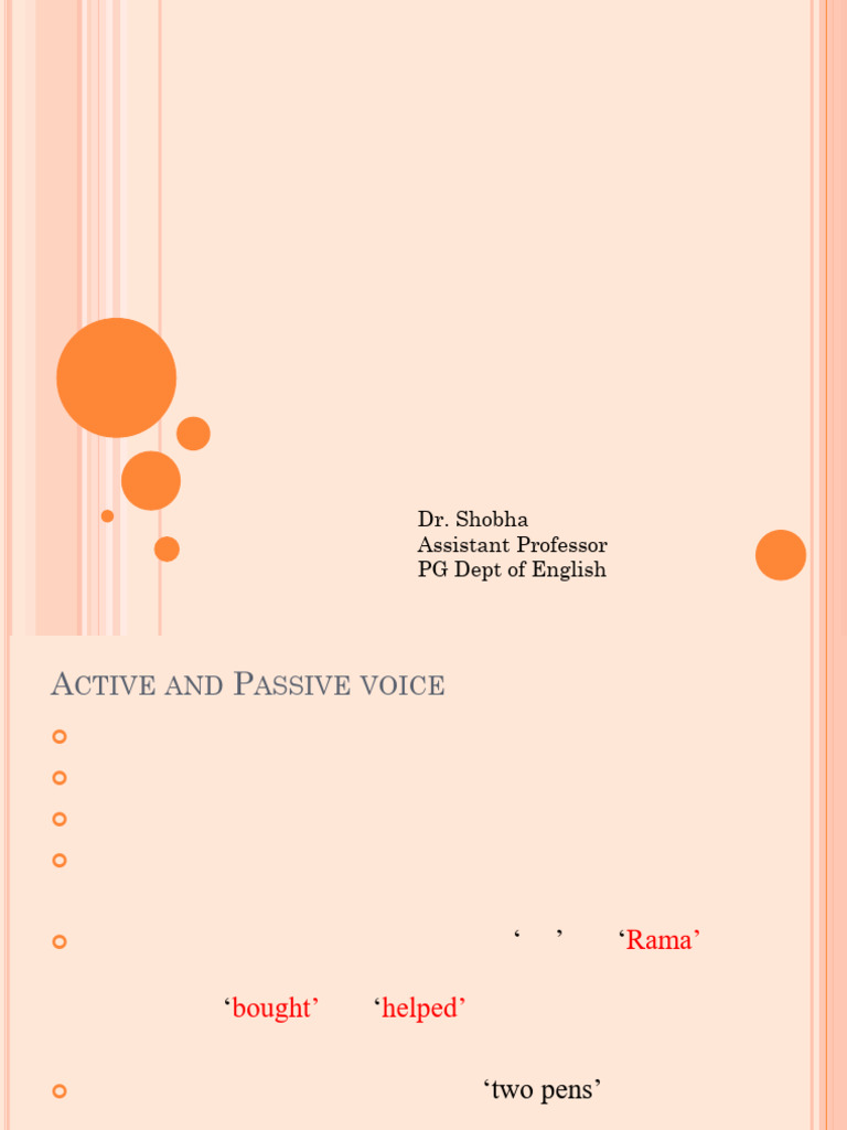 Active vs. Passive Voice Explained | PDF | Grammatical Tense | Language ...