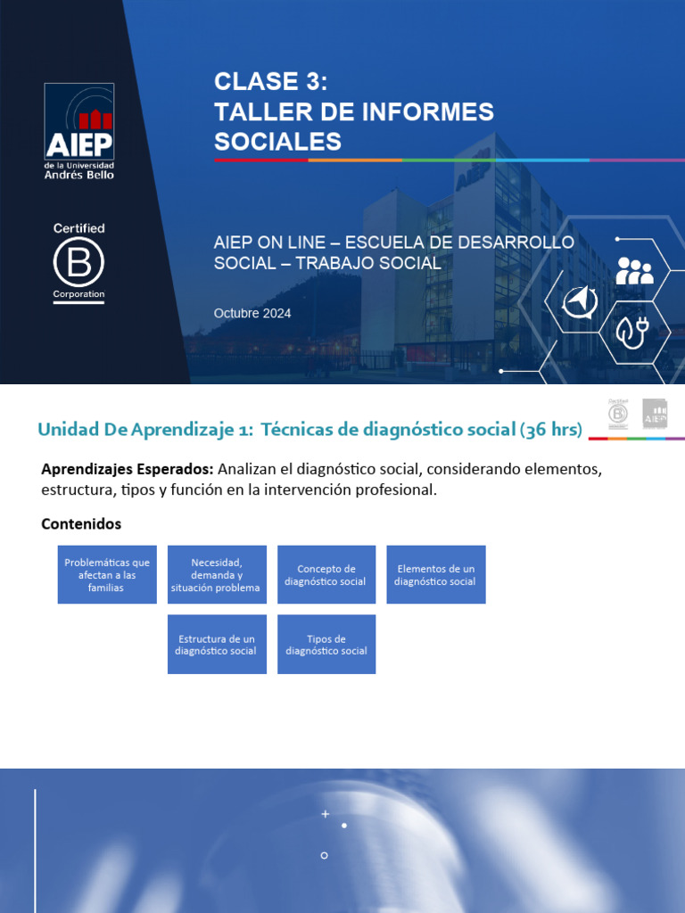 Clase 3 Taller de Informes Sociales DIAGNOSTICO SOCIAL | PDF | Trabajo ...