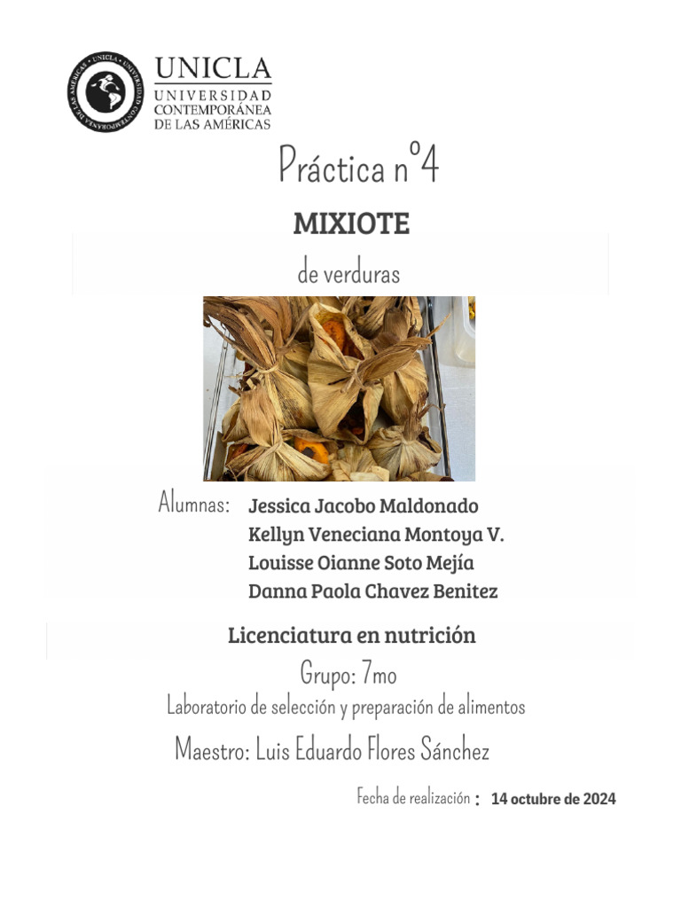 Mixiote de Verduras: Técnica y Sabor | PDF | Vegetales | Cocinando